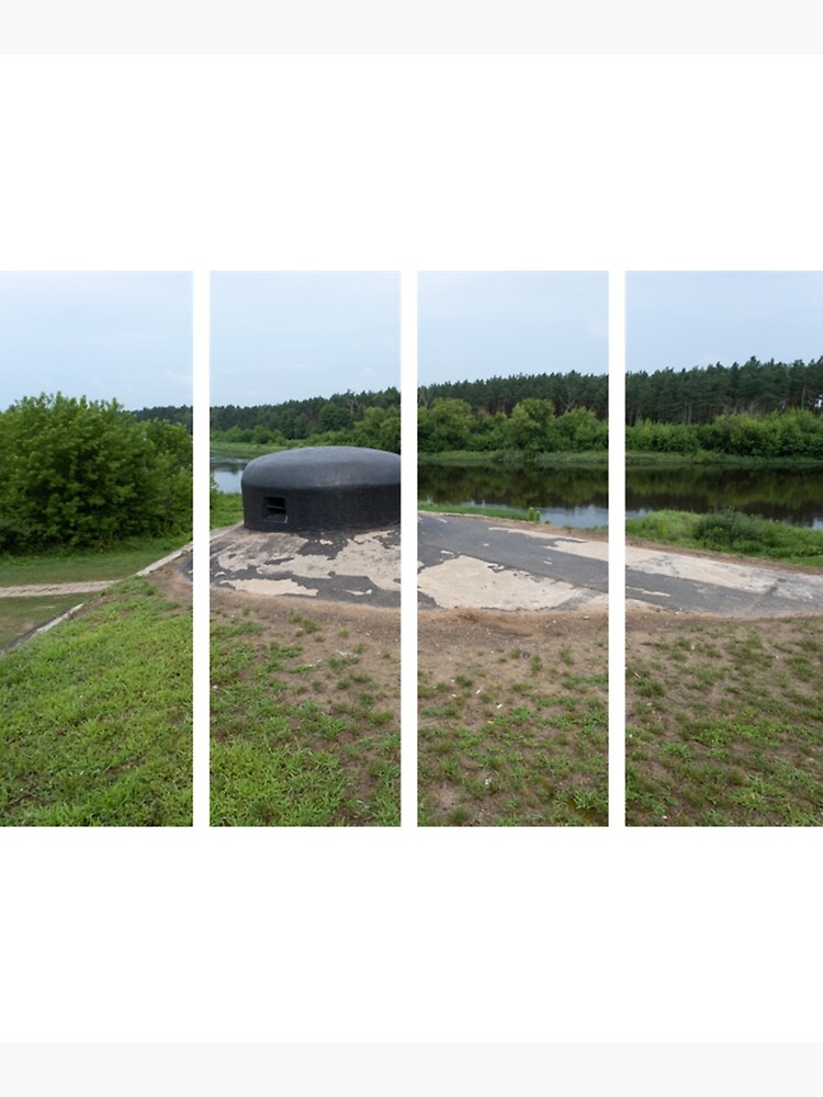"Polish defense line on the Narew river (Nowogrod). Metal turret on a ...