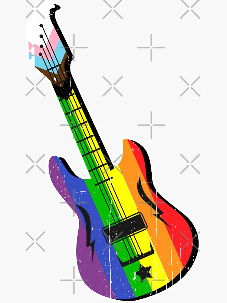 "LGBTQ+ Guitar Player" Sticker by PanosTsalig | Redbubble