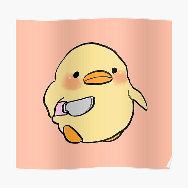 Póster «Dibujo un pollito pequeño con un meme de cuchillo (sin versión ...