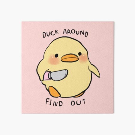 Lámina rígida «Dibujo un pollito pequeño con un cuchillo meme / pato ...