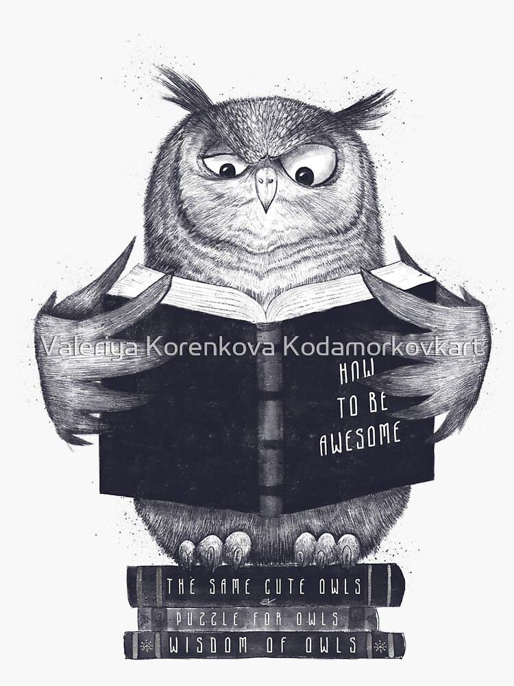 "Wise owl" Sticker by kodamorkovkart | Redbubble