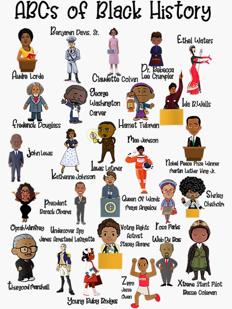 "ABCs of Black History Month Original Black History " Sticker for Sale ...