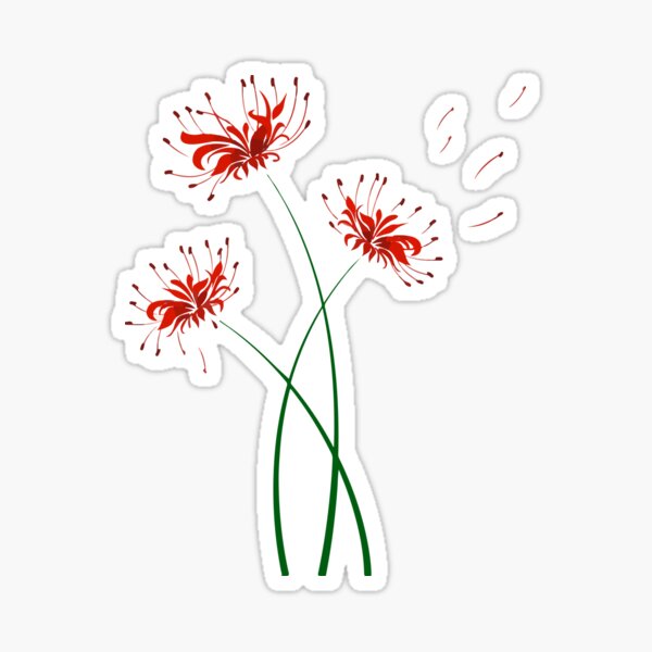 "Red Spider Lily " Sticker by TheOtakuBrush | Redbubble