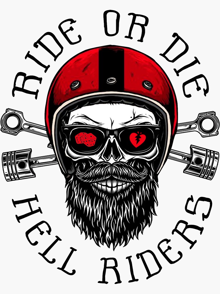 "Hell Riders" Sticker by NightOff | Redbubble