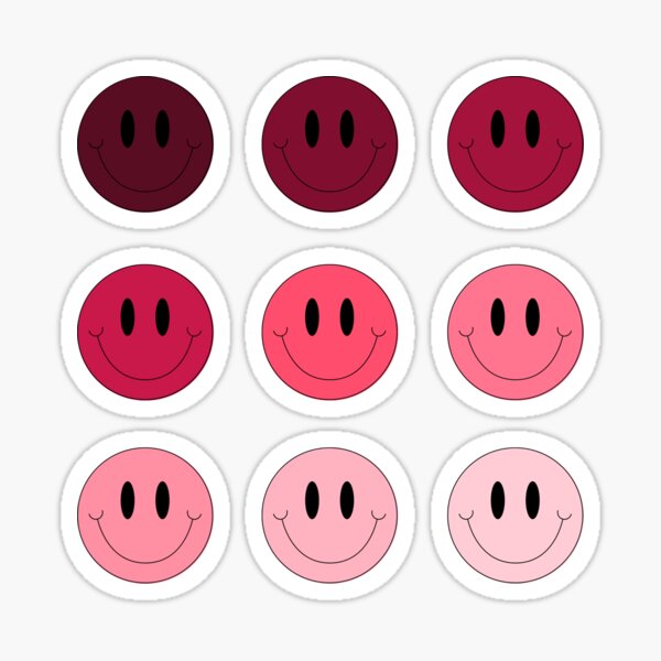 "Red Smiley Face Pack" Sticker by Sumtoni | Redbubble