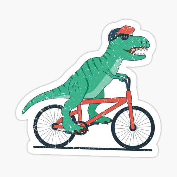 "BMX Dino Bike T-Rex Lover Bike Motocross" Sticker by Yanyo | Redbubble