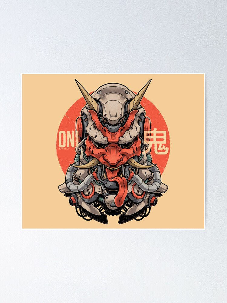 "Mech Oni Anime Samurai" Poster by NihonJinDesu | Redbubble