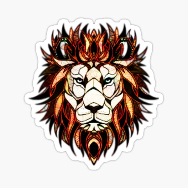 "lion face" Sticker by pizalif | Redbubble