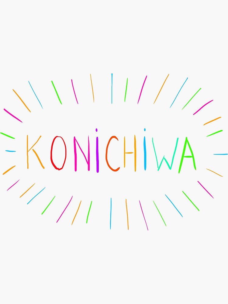"konichiwa" Sticker by fredlevy-hadida | Redbubble