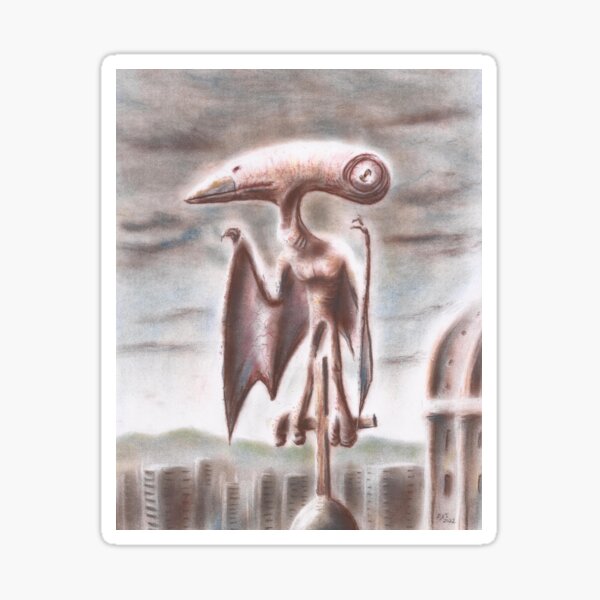 "Winged Observer" Sticker by EderArt | Redbubble