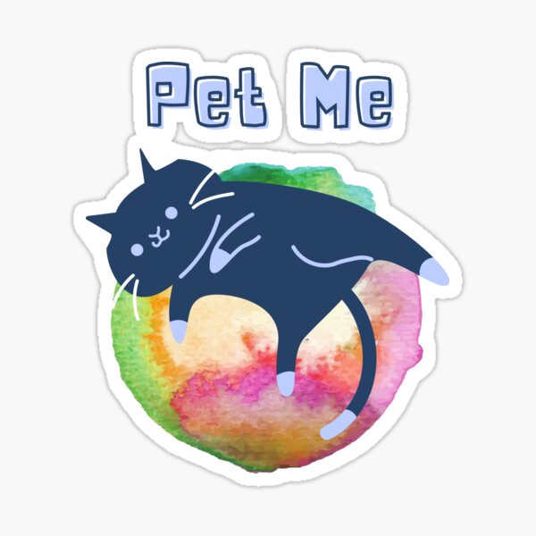 "Pet me - cat edition!" Sticker by mctoyama | Redbubble