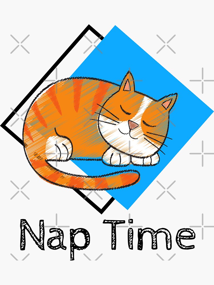"Nap time! Cat edition!" Sticker by mctoyama | Redbubble