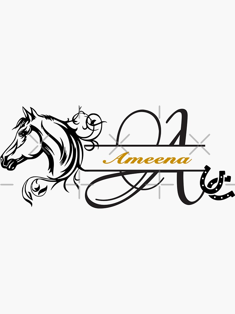 "Ameena with Horse Design" Sticker by Horse-Aholic | Redbubble