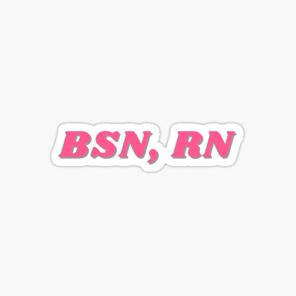 "BSN, RN- Summer Color Palette, Pink" Sticker by CSdoodles | Redbubble