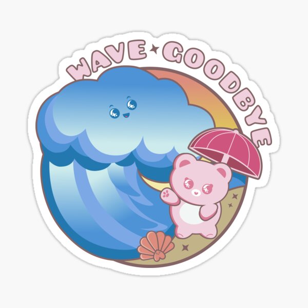 "wave goodbye." Sticker by annapeachey | Redbubble