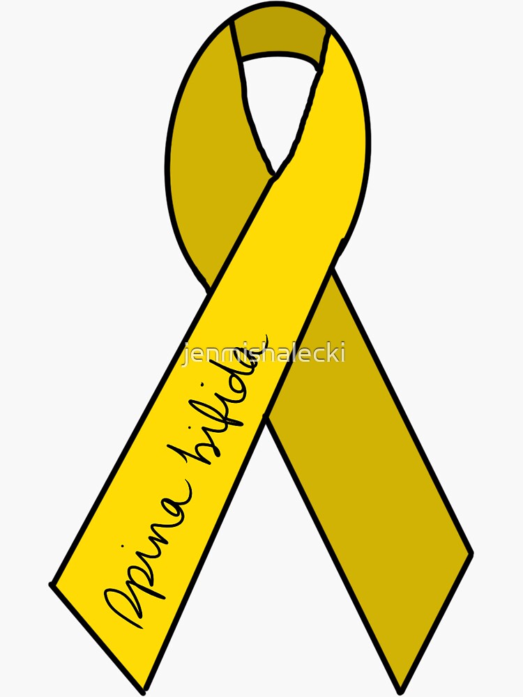 "Spina Bifida Awareness Ribbon " Sticker for Sale by jenmishalecki ...