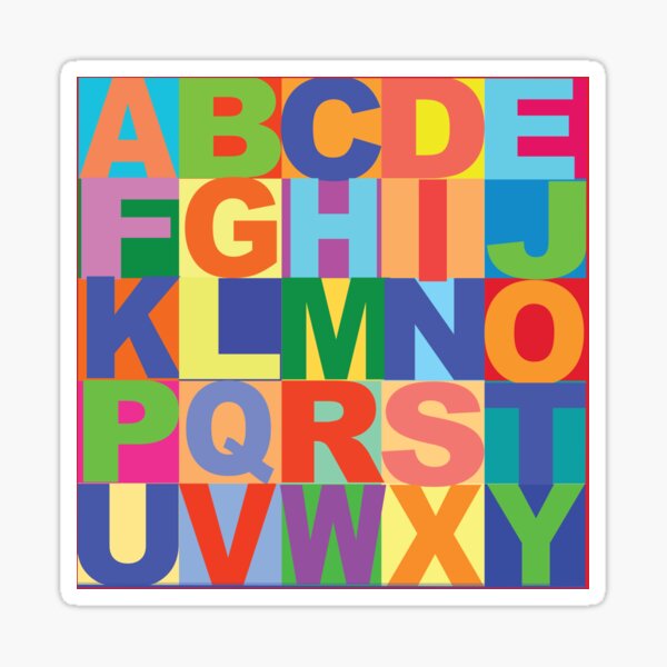 "NEO GEO LETTERS - Alphabet - Modern Art - Letters" Sticker by ...