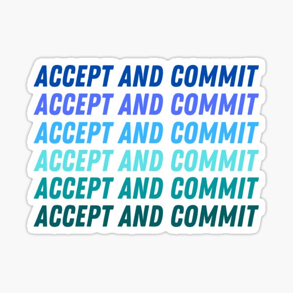 "Acceptance And Commitment shades of blue" Sticker by EsraaBaniOdeh ...