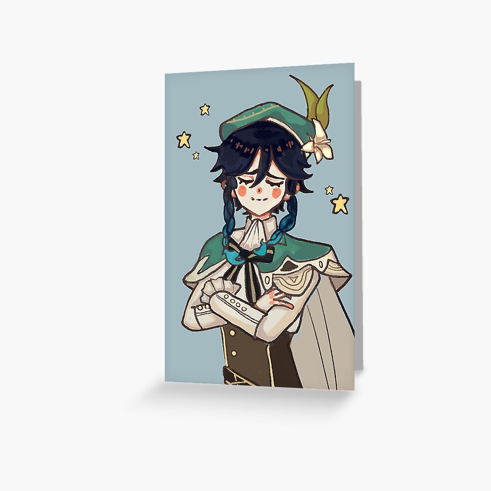 "Venti - Genshin Impact" Greeting Card by Miokieee | Redbubble
