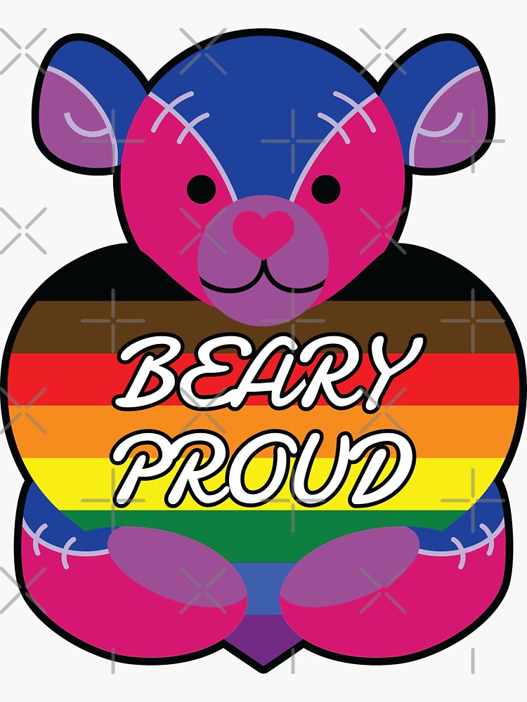 "Beary Proud - Bi" Sticker by BrigeedaRocks | Redbubble