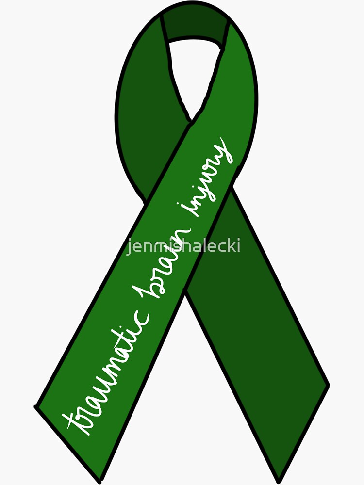 "Traumatic Brain Injury Awareness Ribbon " Sticker for Sale by ...