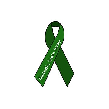 "Traumatic Brain Injury Awareness Ribbon " Sticker for Sale by ...