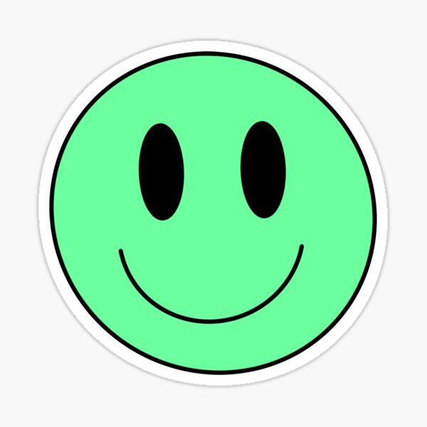 "Green Happy Face" Sticker by Lydia-423 | Redbubble