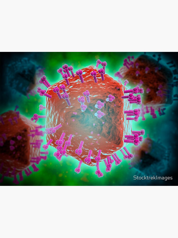 "Conceptual image of HIV virus." Sticker for Sale by StocktrekImages ...