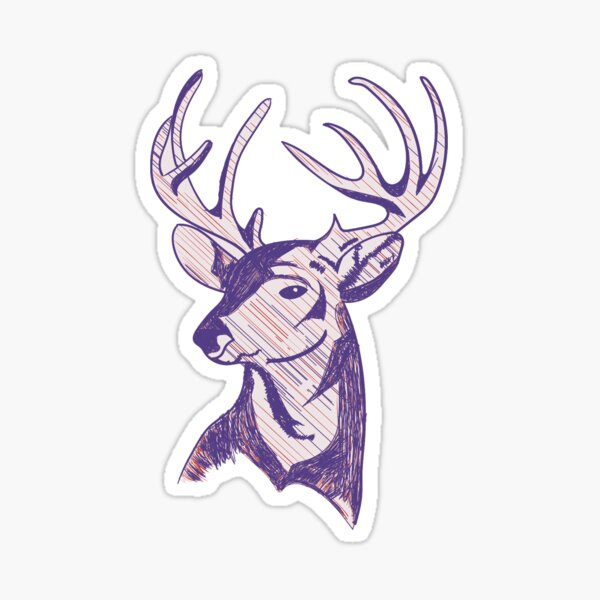 "deer head" Sticker for Sale by Achyshop | Redbubble
