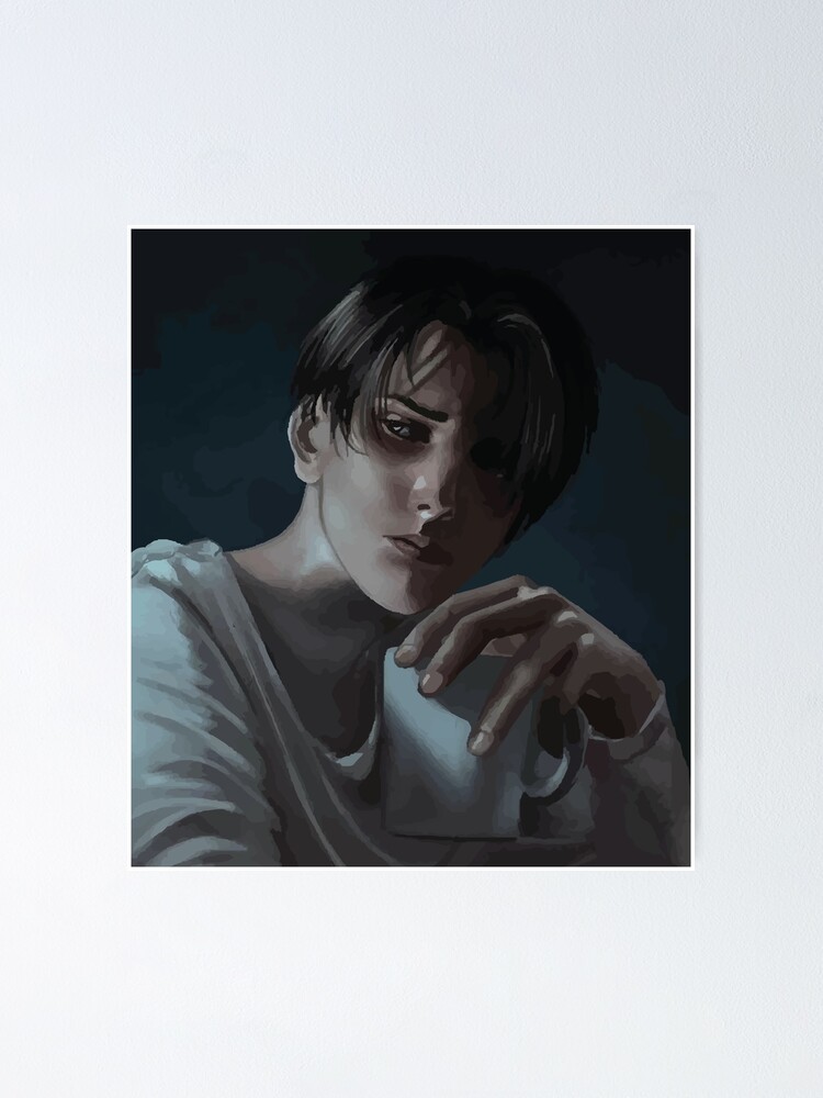 "Levi Ackerman Drinking Coffee Attack On Titan Anime" Poster by ...