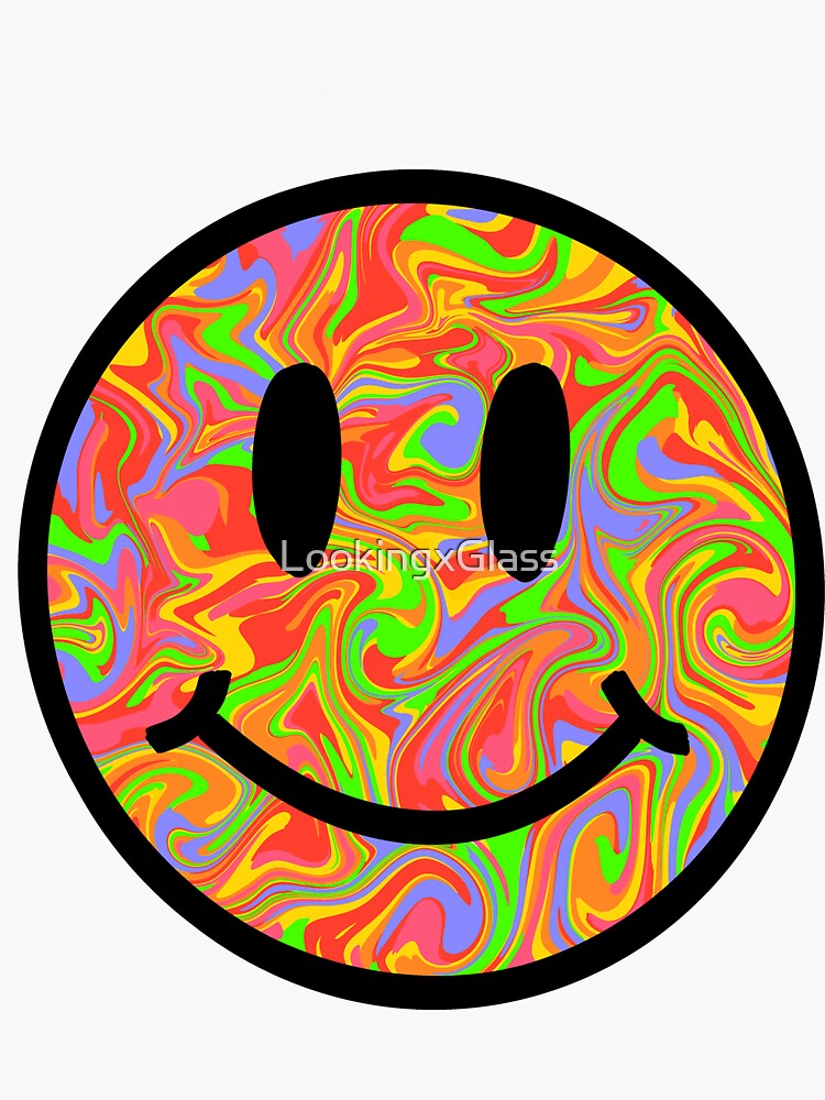 "Hippie smiley face" Sticker by LookingxGlass | Redbubble