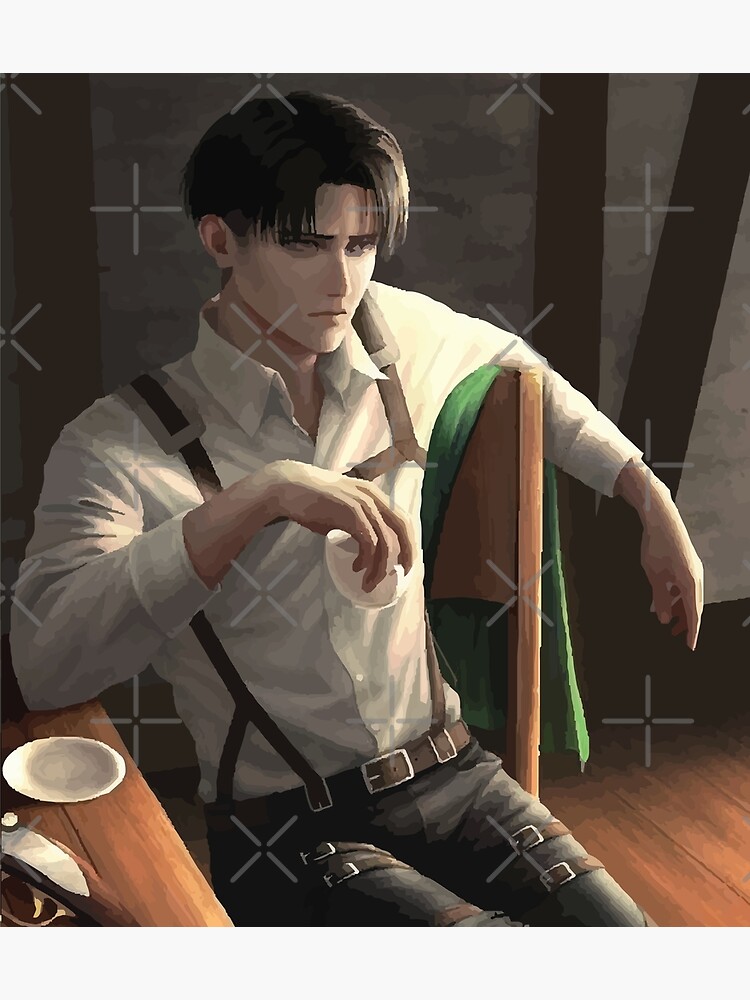 "Levi Ackerman Sits In A Chair Attack On Titan Anime" Poster for Sale ...