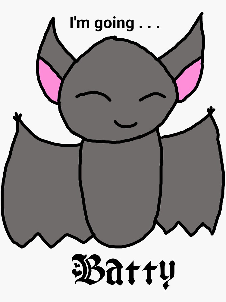 "Going batty" Sticker for Sale by Lemonsunset | Redbubble