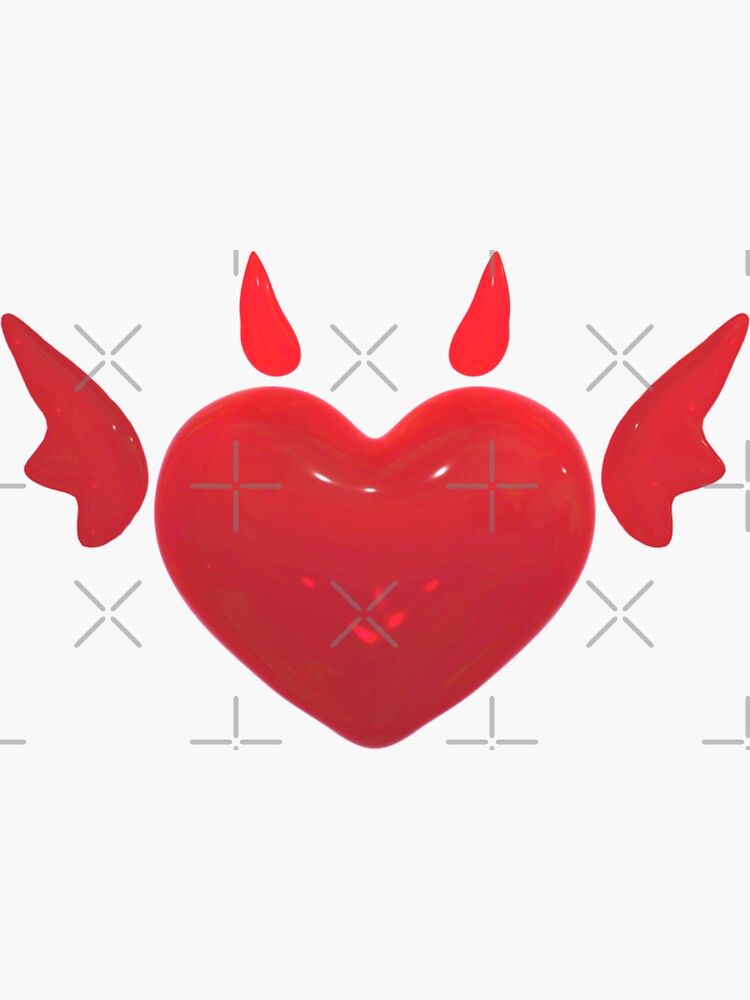 "3D Demon heart" Sticker by blurryspirits | Redbubble