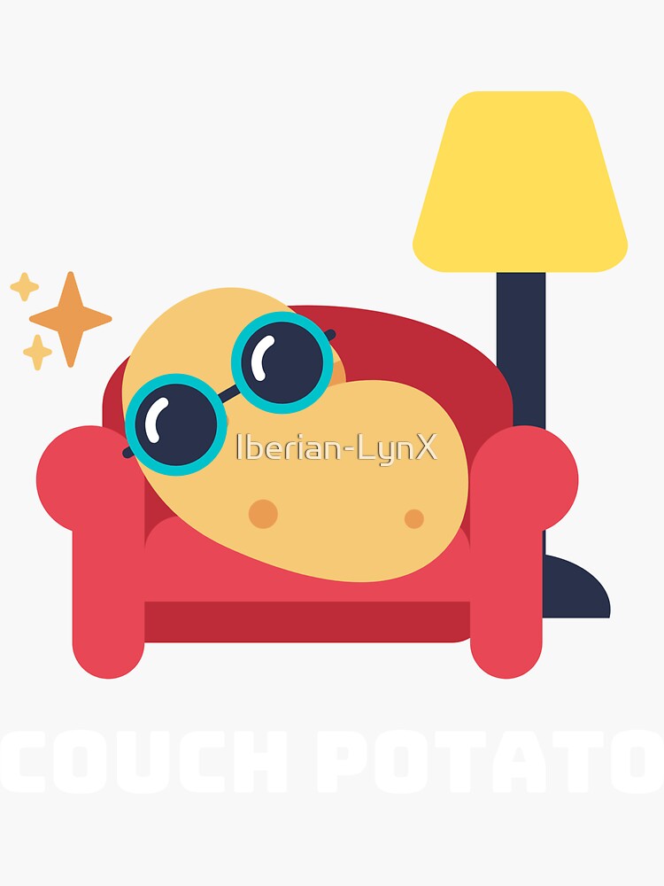"Couch Potato" Sticker for Sale by Iberian-LynX | Redbubble