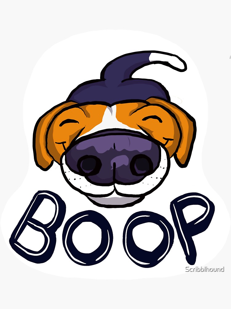 "Beagle Nose Boop" Sticker by Scribblhound | Redbubble
