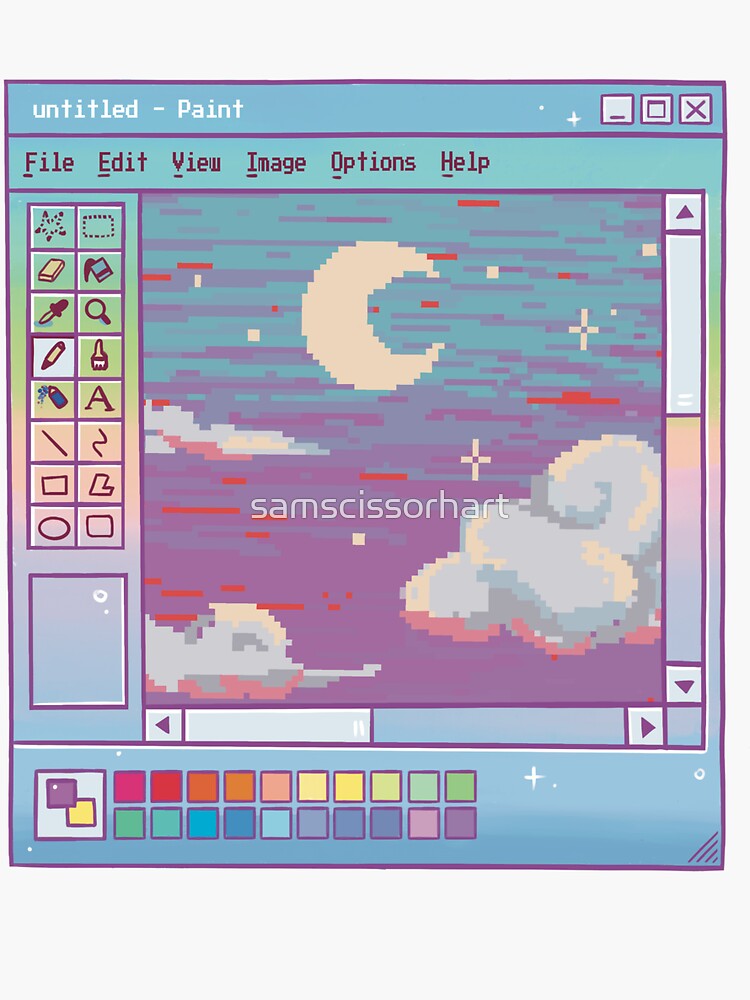 "MS PAINT" Sticker by samscissorhart | Redbubble