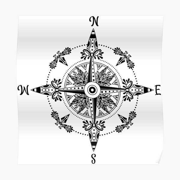 "Boho Tribal Compass bohemian " Poster for Sale by adiskiart | Redbubble