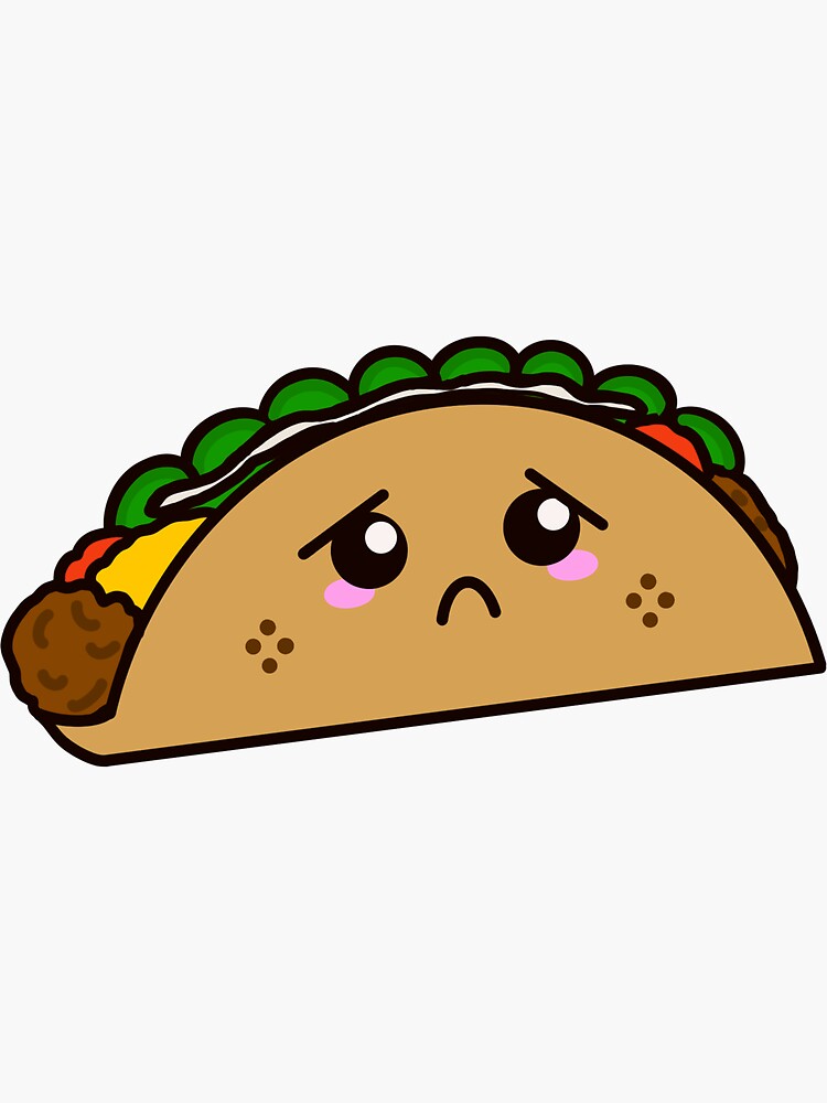 "Cute Sad Taco" Sticker by NelliAnn | Redbubble