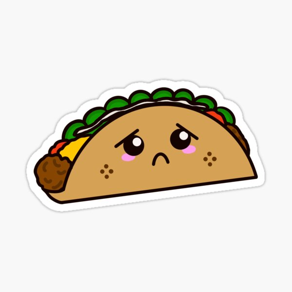 "Cute Sad Taco" Sticker by NelliAnn | Redbubble