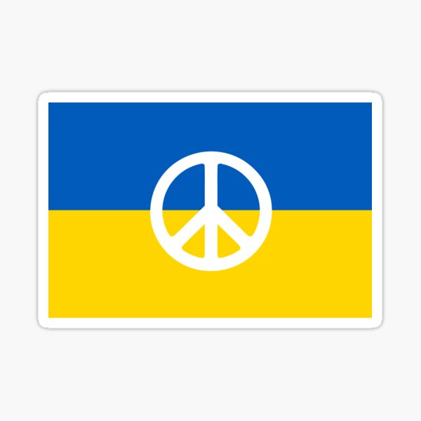 "Peace for Ukraine | Ukraine Flag Peace Sign" Sticker by PYGOD | Redbubble