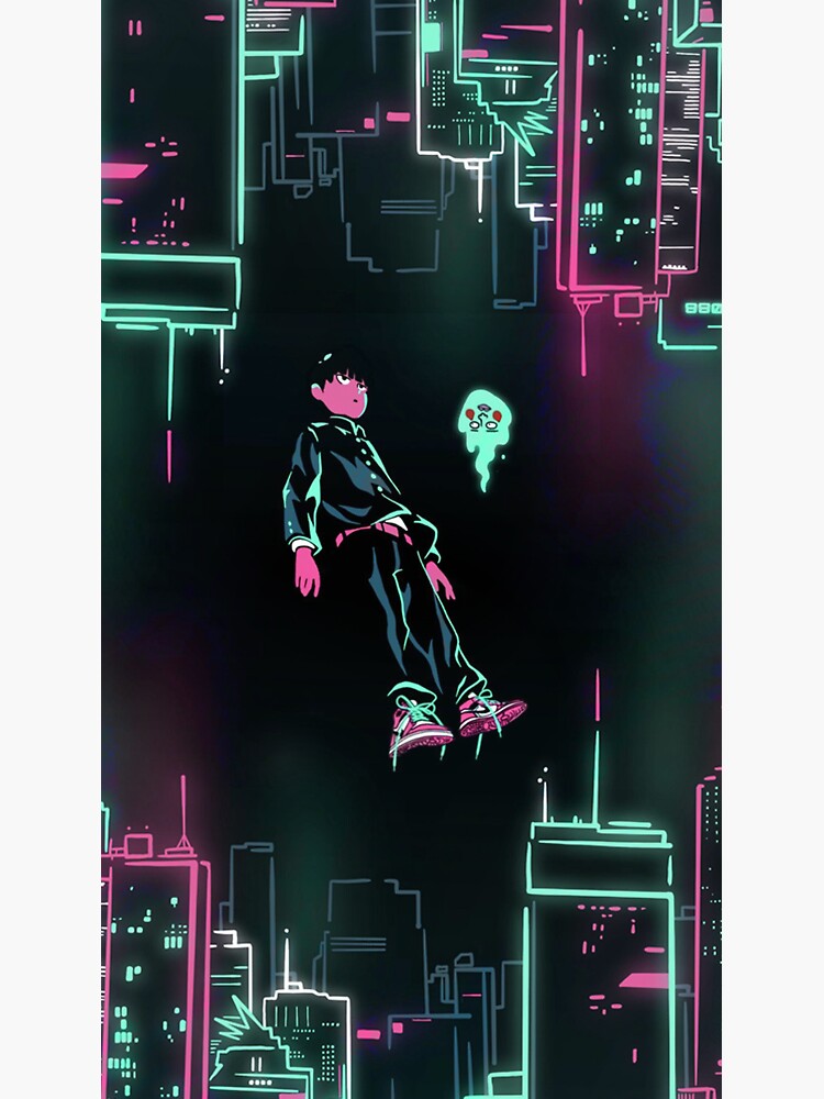 "Mob Psycho floating in space " Sticker by DobRav | Redbubble