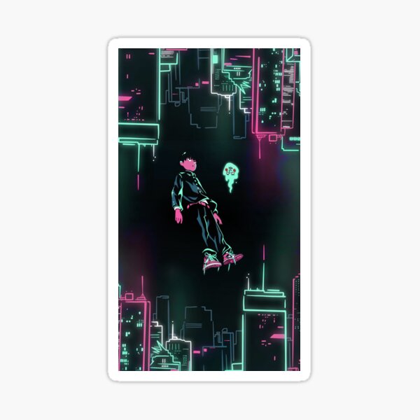 "Mob Psycho floating in space " Sticker by DobRav | Redbubble