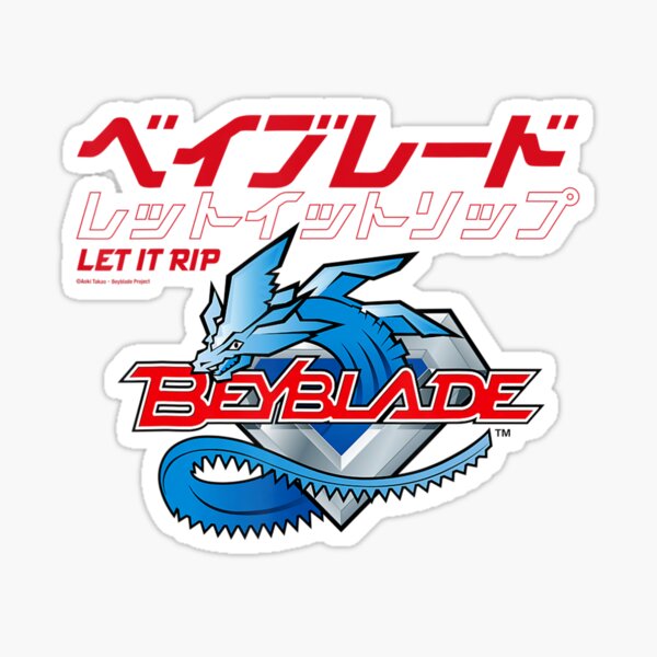 "BEYBLADE LET IT RIP LOGO" Sticker by minimaxalgo | Redbubble