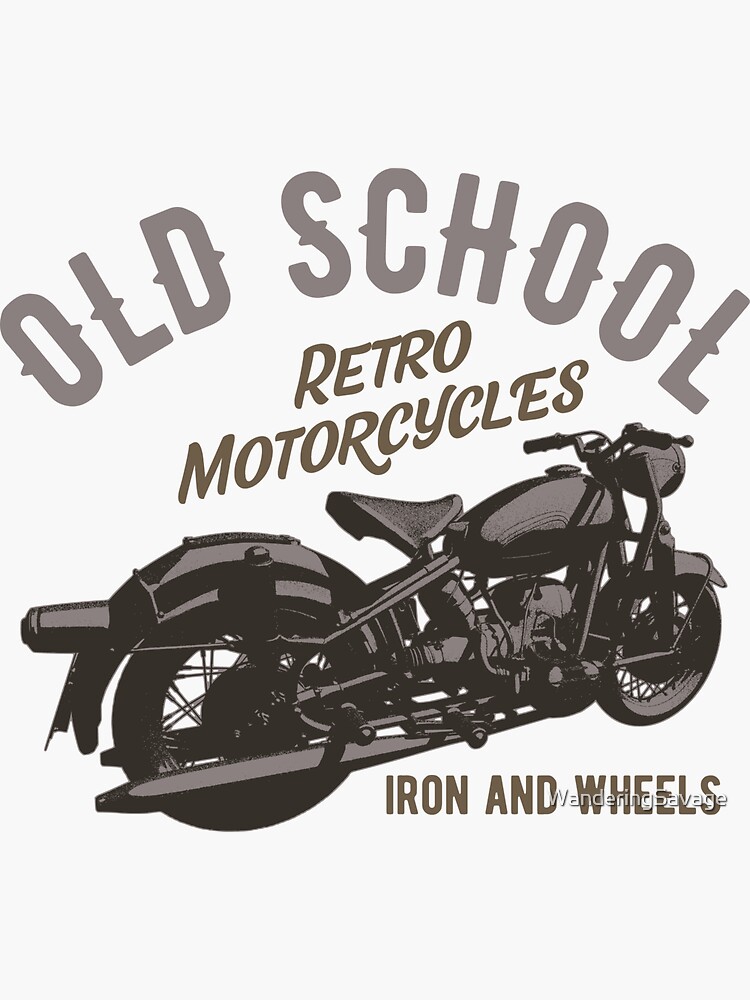 "Old school retro Motorcycles" Sticker by WanderingSavage | Redbubble