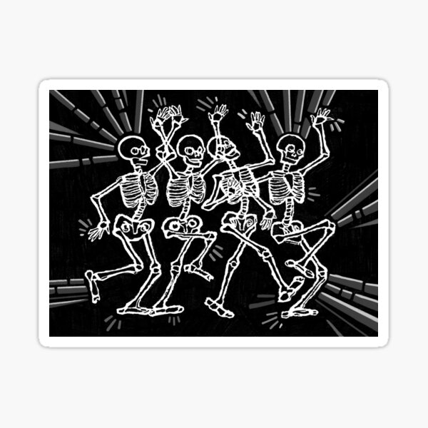 "Dancing Skeletons" Sticker by taracsanders | Redbubble