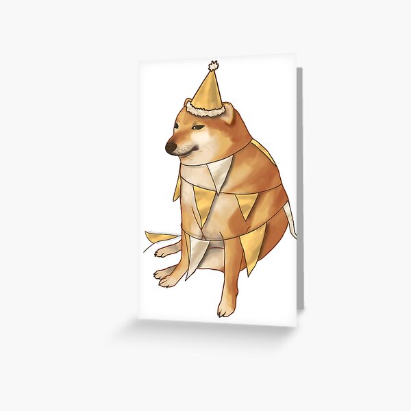 "Cheems new year party dog" Greeting Card for Sale by MemeMayo | Redbubble
