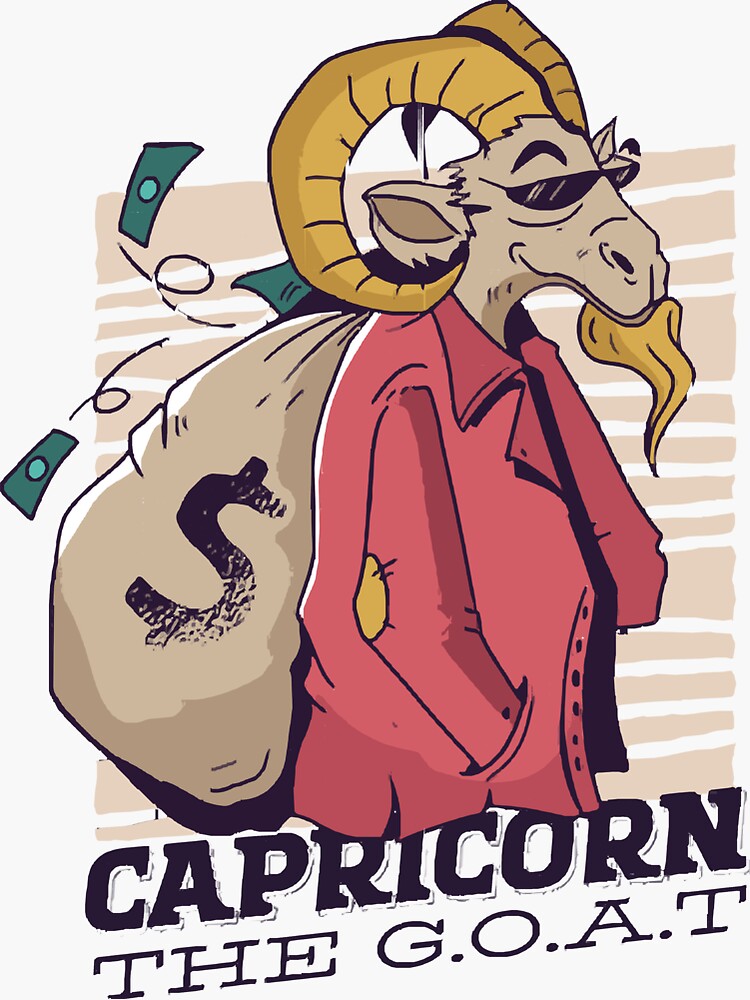 "CAPRICORN THE GOAT T-Shirt" Sticker for Sale by NolanCha | Redbubble