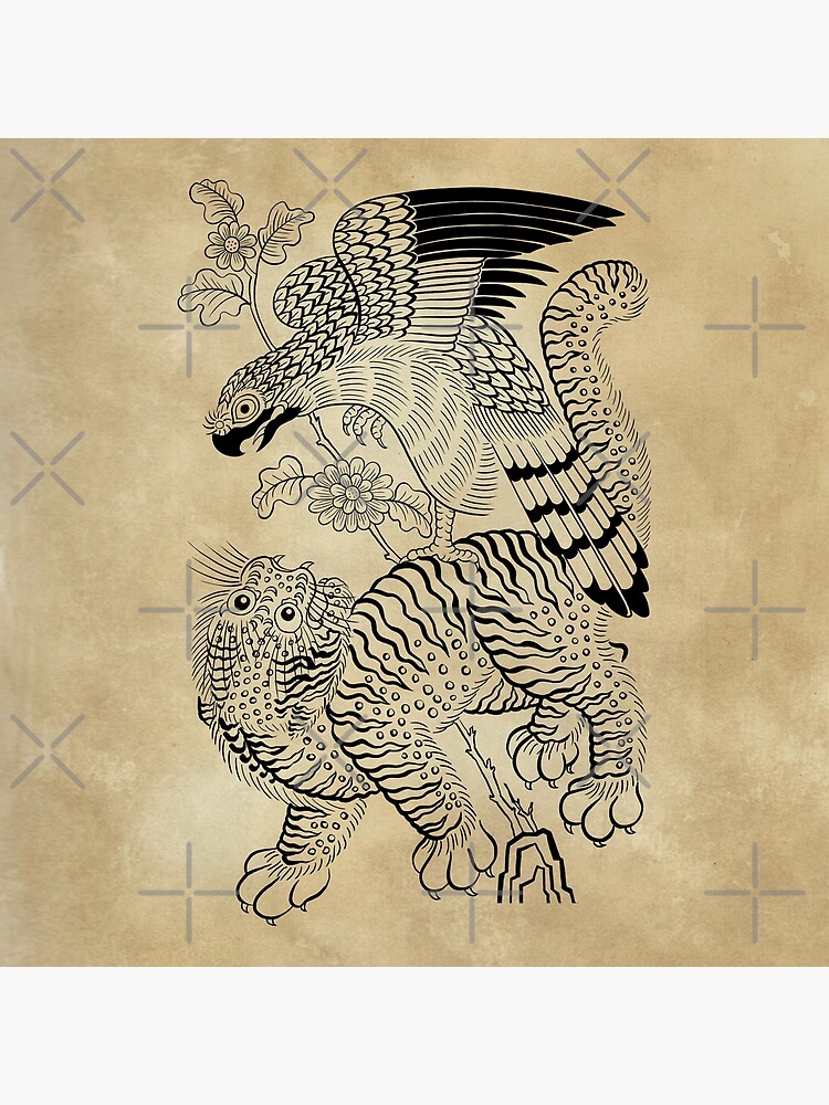 "Tiger and hawk Type1 : Minhwa-Korean traditional/folk art" Poster by ...