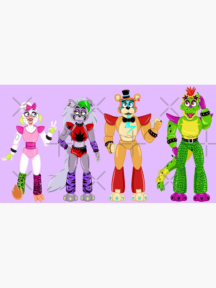 "FNAF Security Breach Glamrock Chica Roxanne Wolf Freddy Fazbear ...